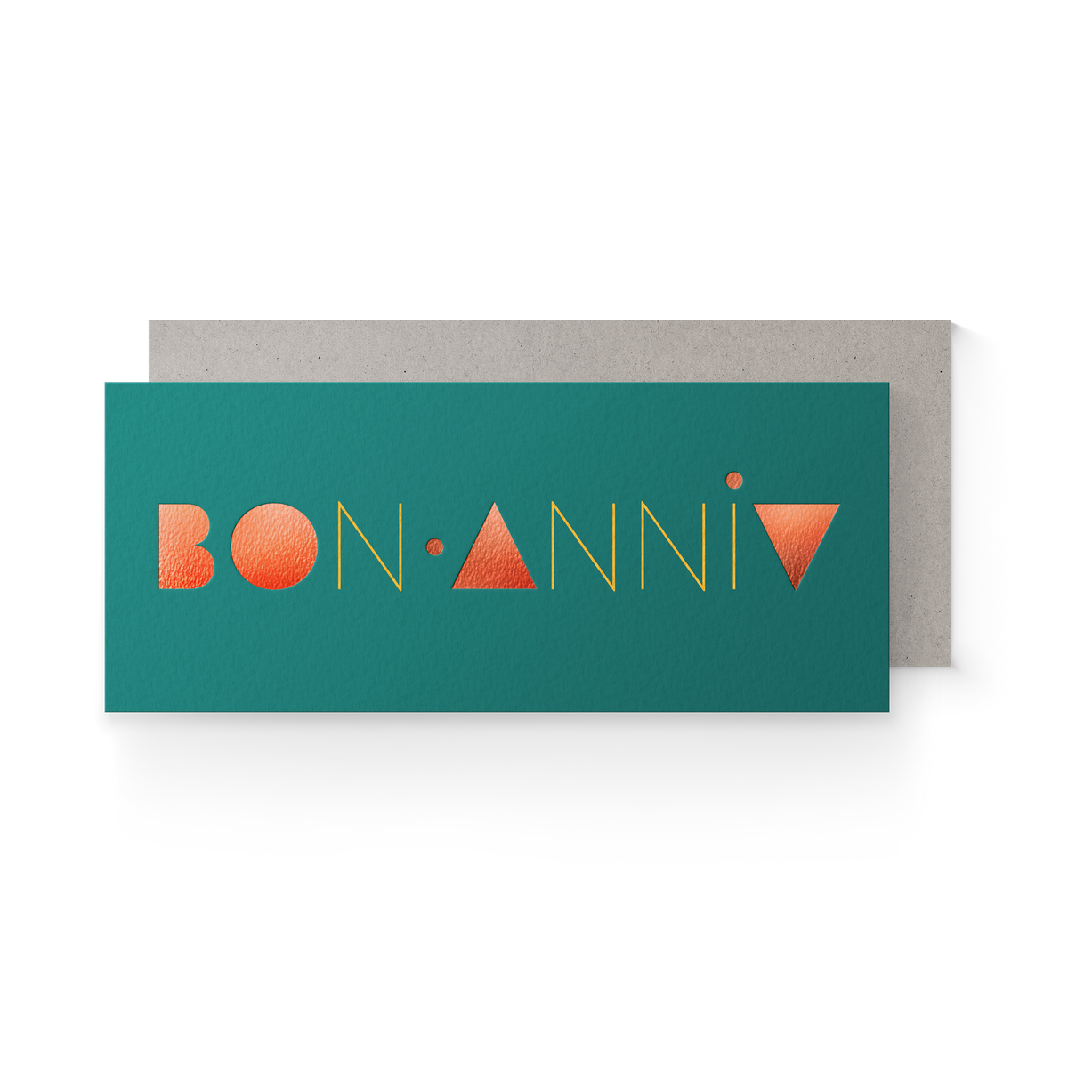 Bon Anniv Folded Card - Teal – Dear Beni